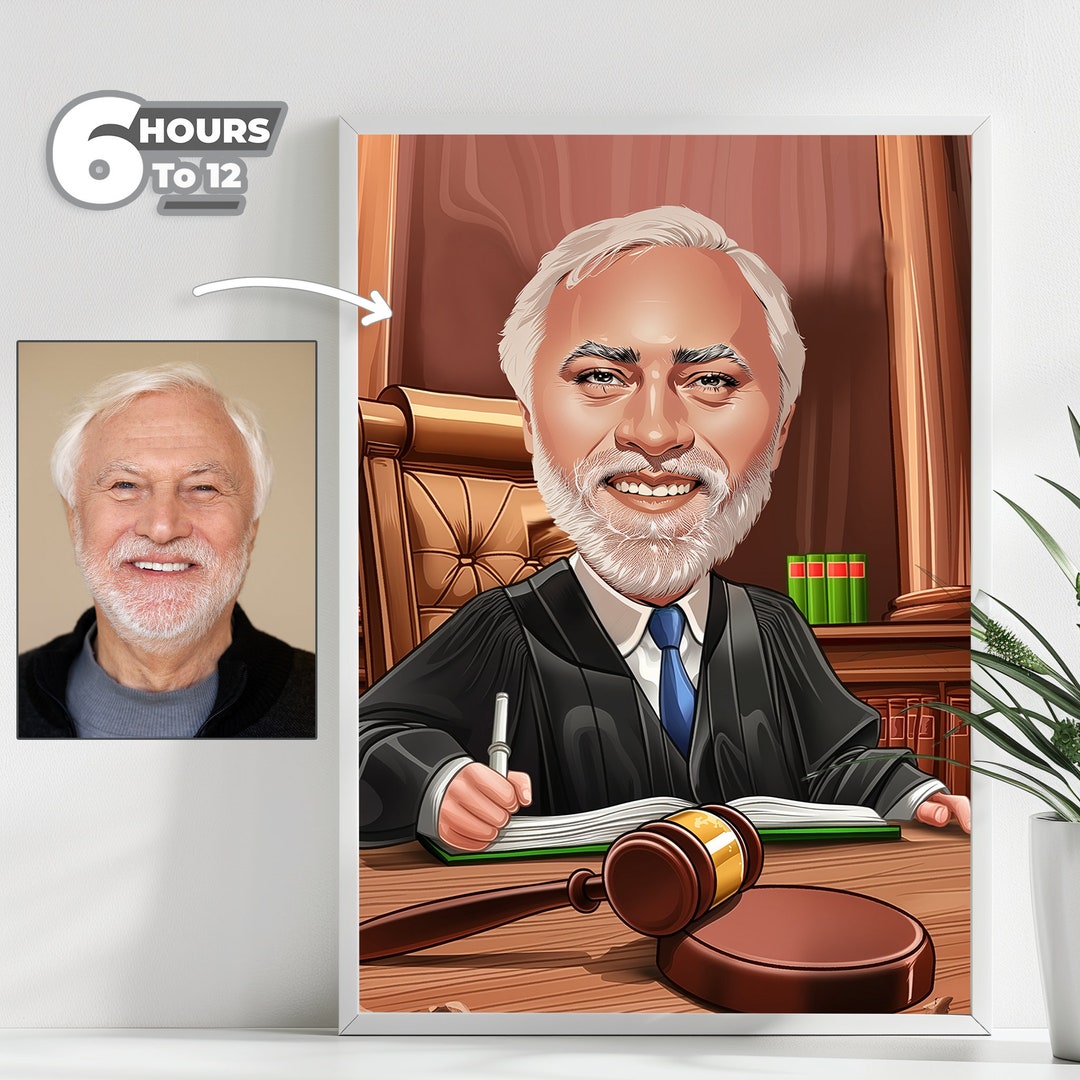Custom Judge Caricature Portrait - From Your Photos, a Unique Gift for ...