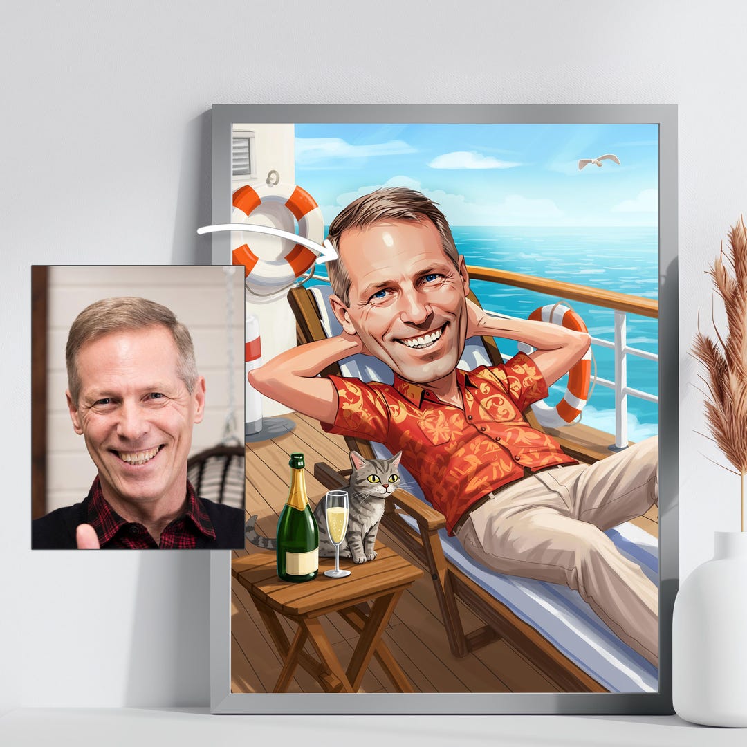Custom Retirement Caricature Portrait - From Your Photo, Cartoon Style ...