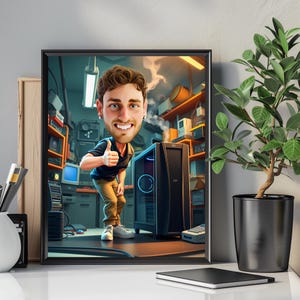 Custom IT Technician Caricature - Funny Computer Repair Cartoon ...