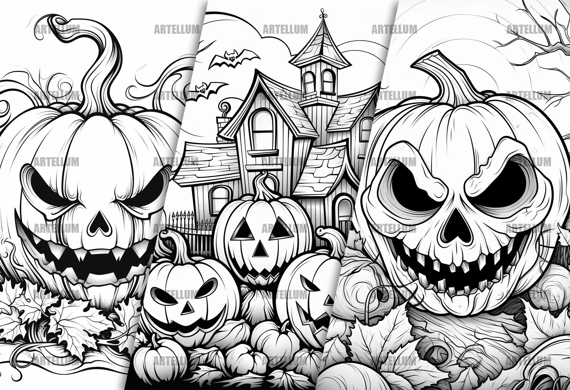 The Halloween Pumpkin Coloring Pages, Coloring Gift for Halloween ...