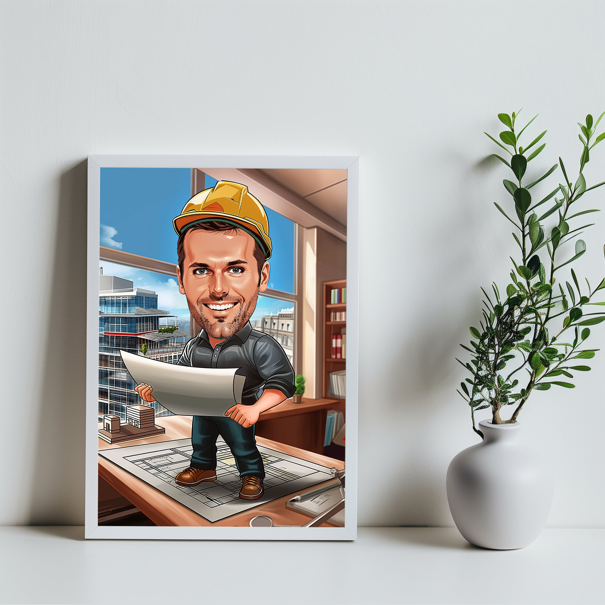 Custom Architect Caricature Portrait - From Your Photo Unique Gift for ...