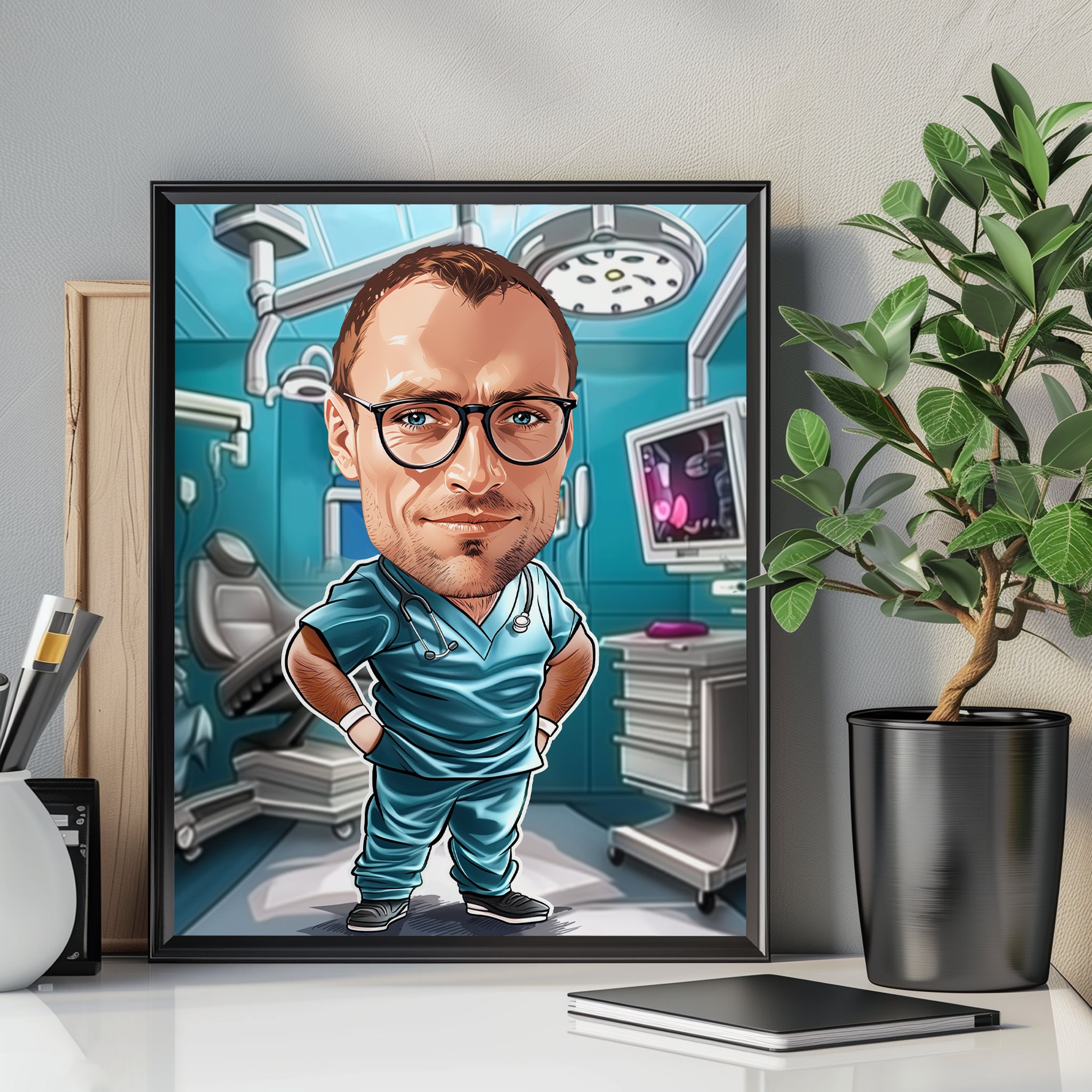 Custom Surgeon Caricature Portrait - Unique Gift for Surgeons From Your ...