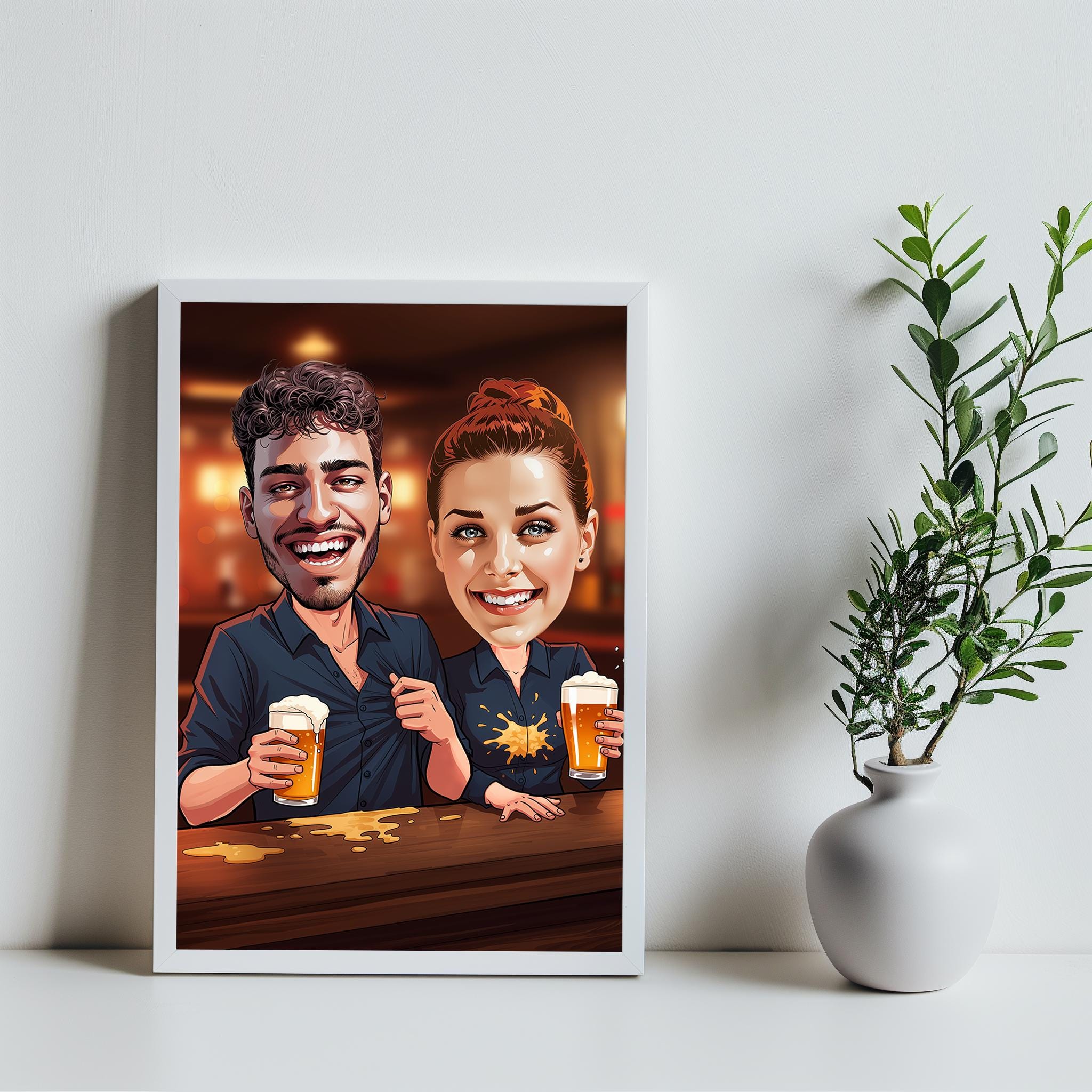 Custom Digital Couple Caricature - Personalized Cartoon Portrait ...