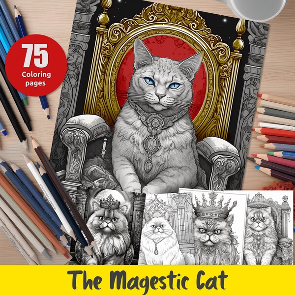 Cat Coloring Page - Etsy