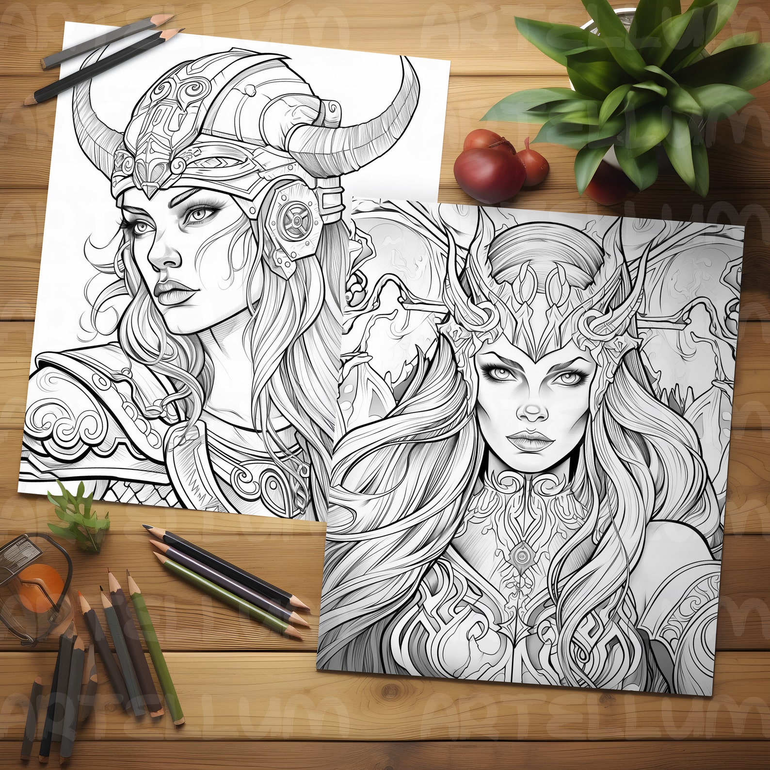 50 Viking Warriors Coloring Pages Grayscale Coloring Vikings - Etsy