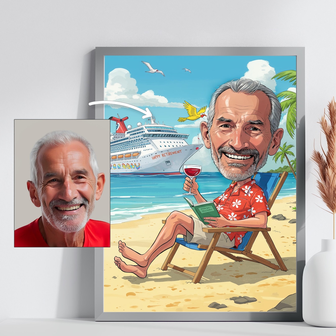 Personalized Retirement Cartoon Portrait - Custom Retirement Caricature ...