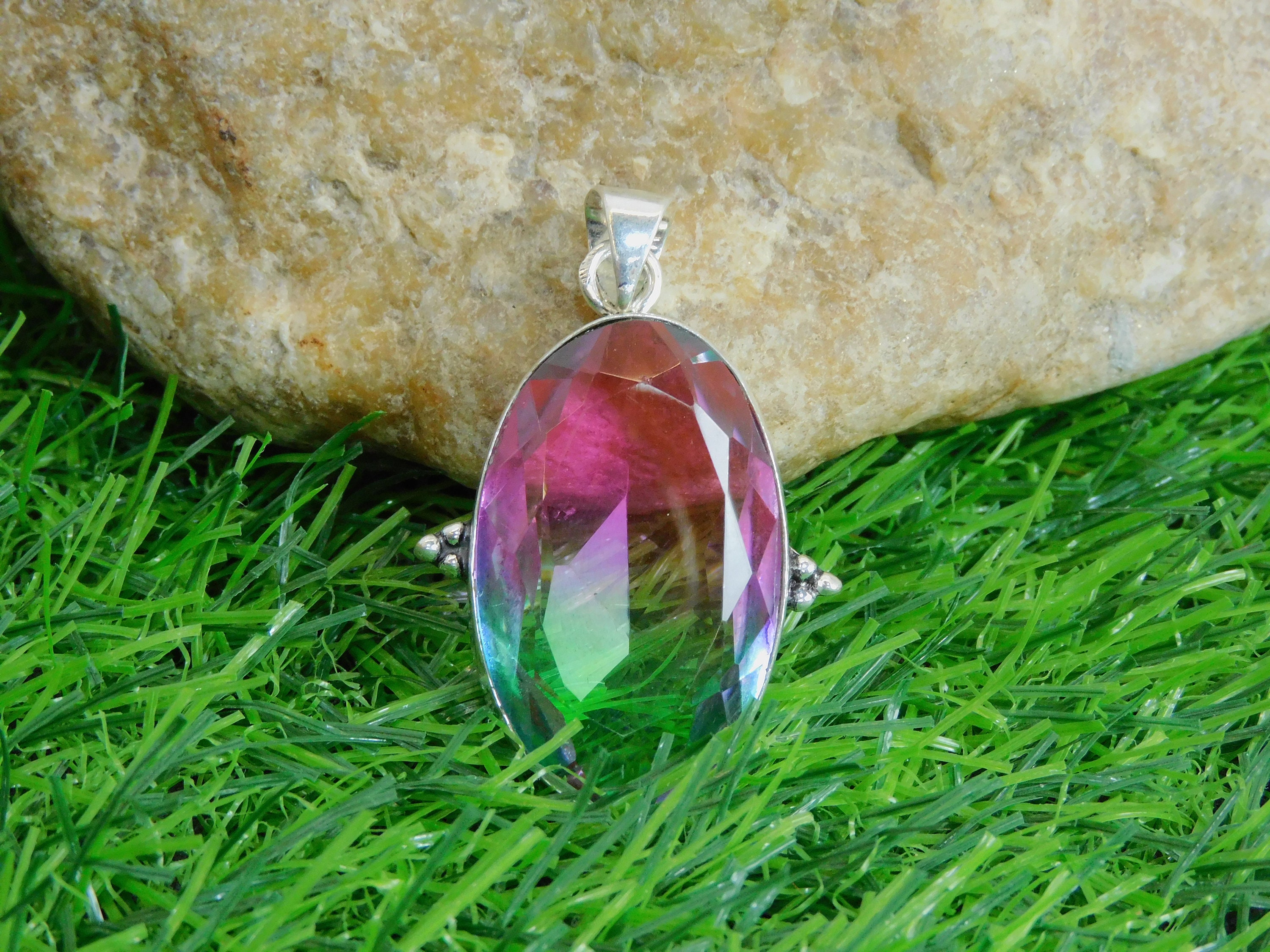 Boi Colour Natural Quartz Gemstone Pendant for Women and Girls 925 ...
