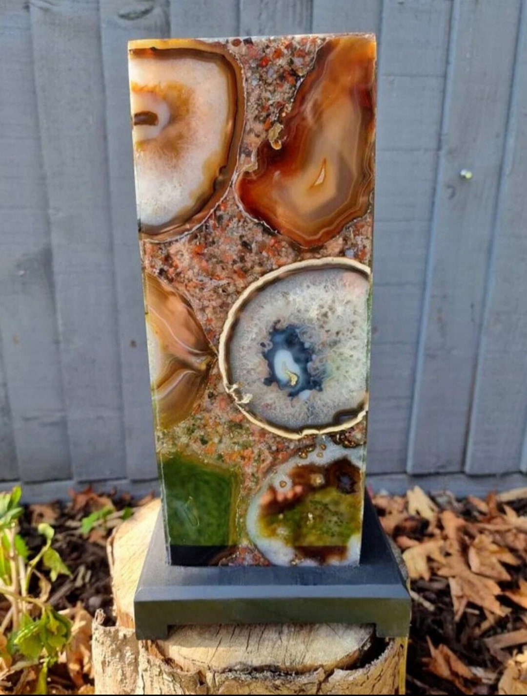 Table Lamp Agate Accent Lamp, Agate Lamp, Agate Decor, Dyed Agate ...