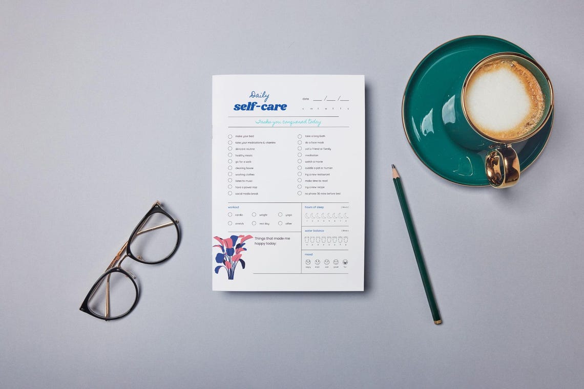 Self Care Daily Checklist Set ~ to Help You With Accountability ...
