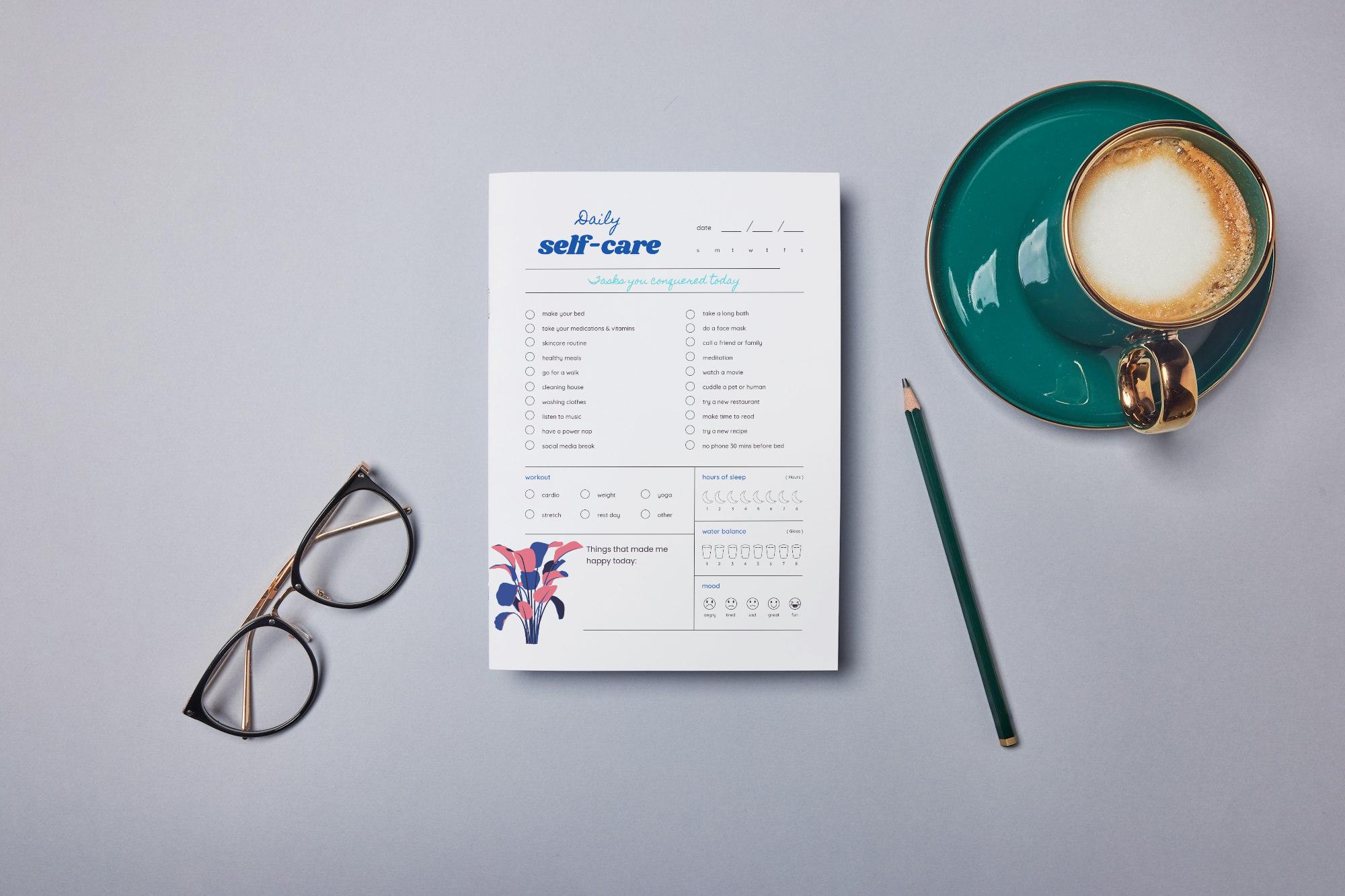 Self Care Daily Checklist Set ~ to Help You With Accountability ...