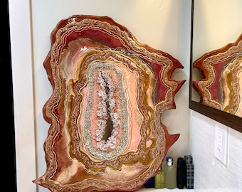 Pink Geode Painting - Etsy