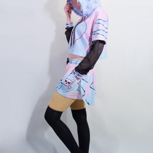 Pastel Goth Skorts, Elasticated Waist, Pockets, Creepy Cute Kawaii ...