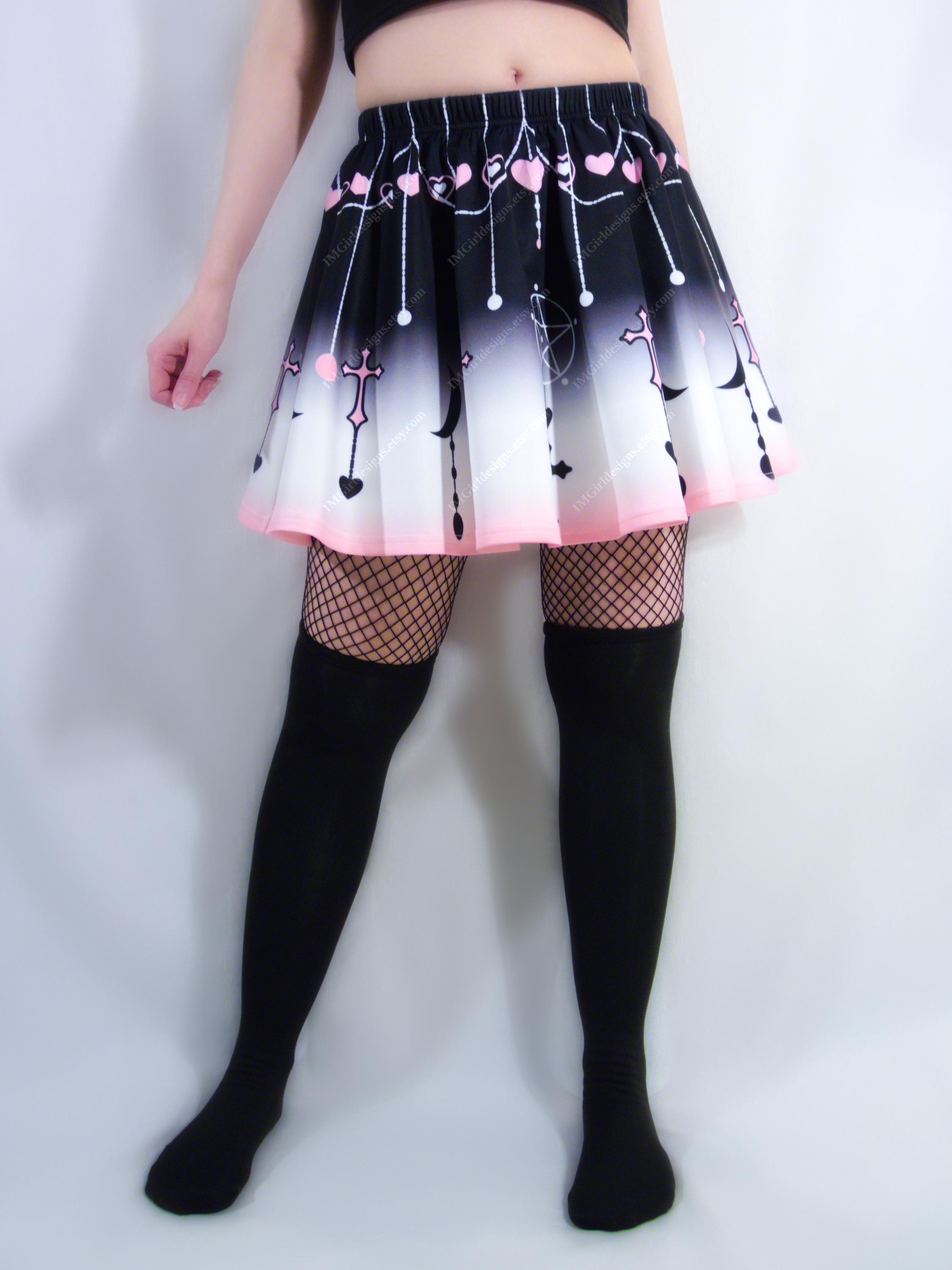 Pastel Goth Skater Skirt, Alternative Gothic Print - Etsy
