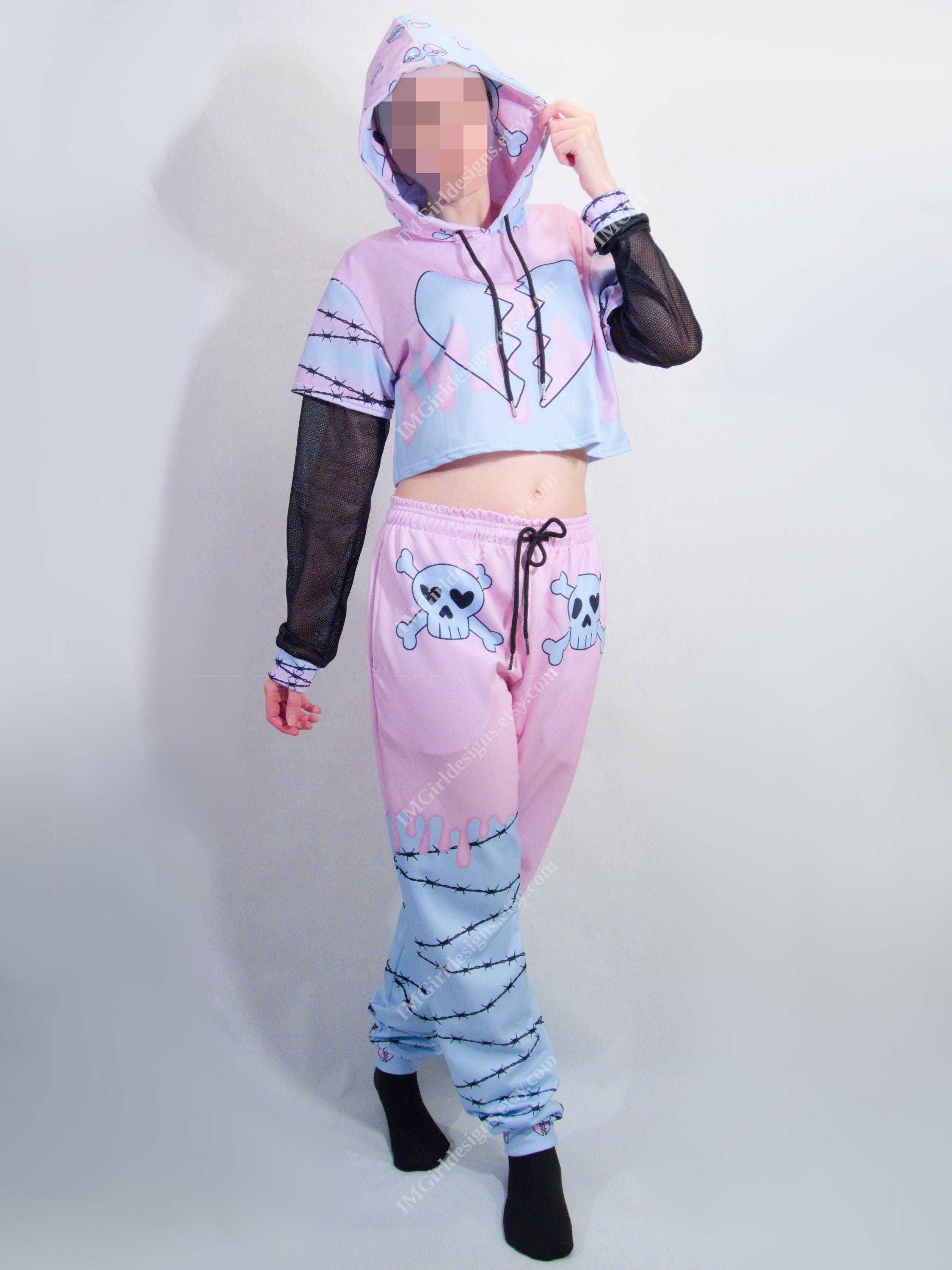 Pastel Goth Sweatpants: Drip Theme Joggers With Skulls - Etsy