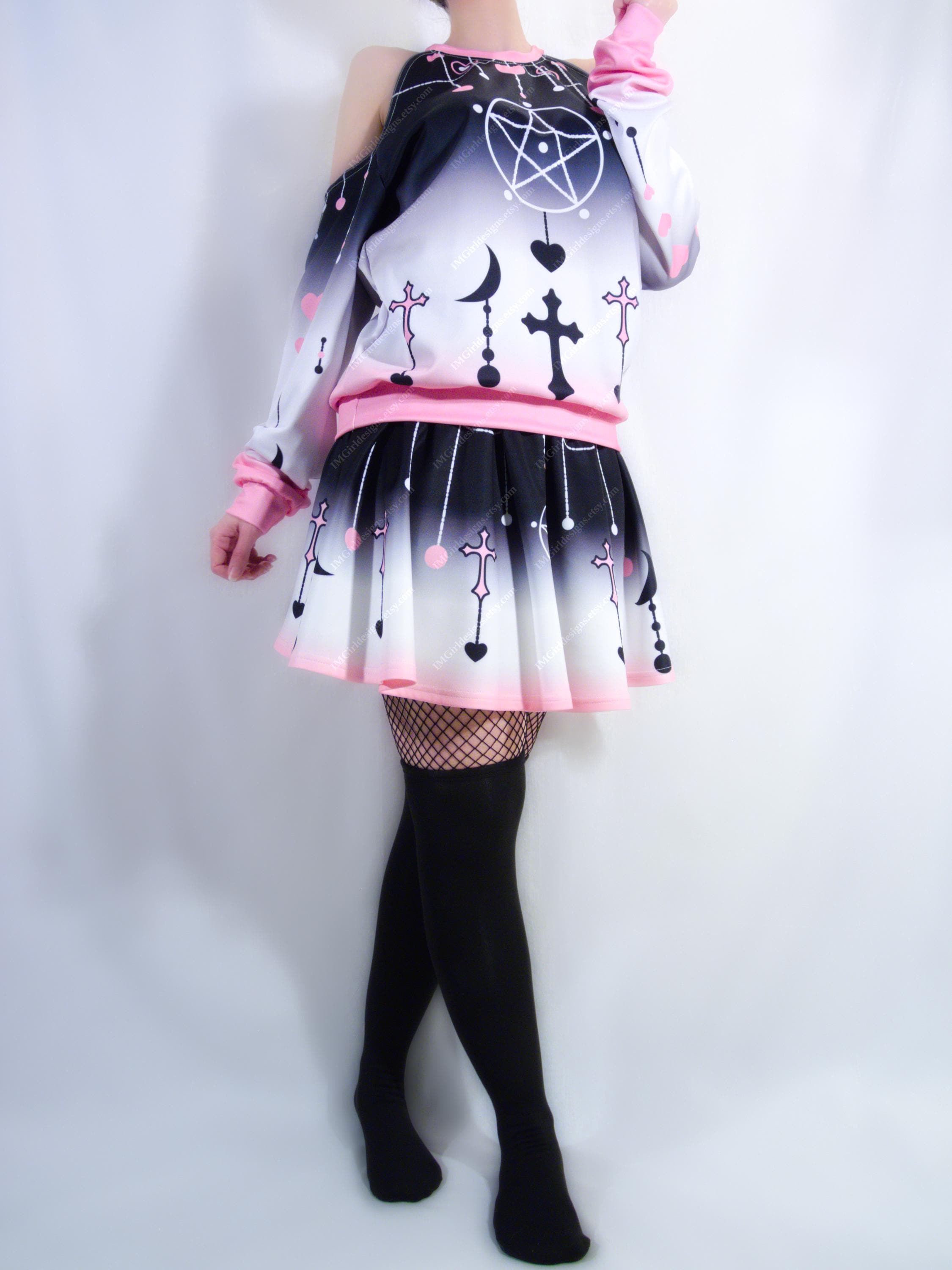 Pastel Goth Skater Skirt, Alternative Gothic Print - Etsy