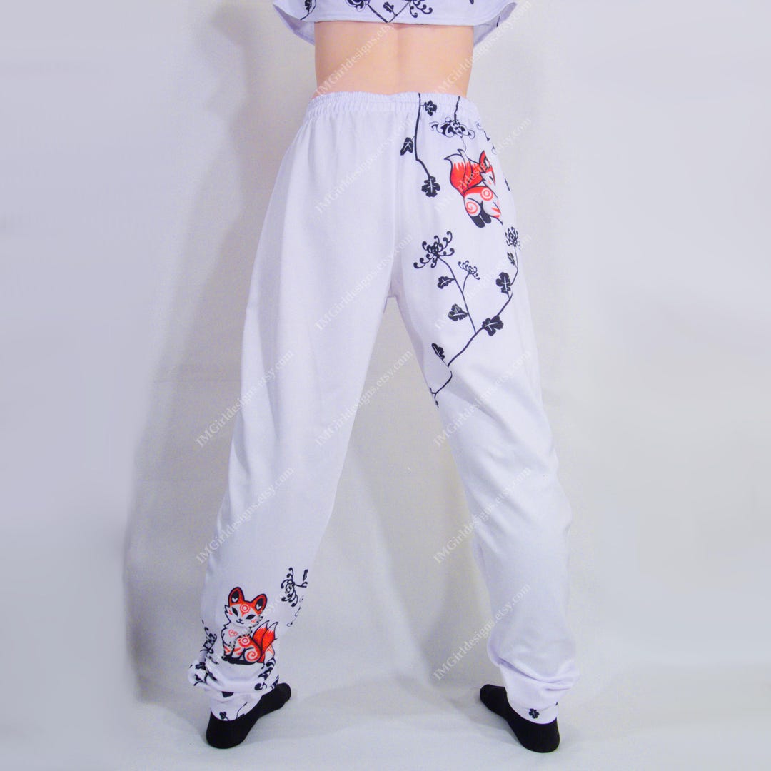 Kawaii Kitsune Fox Sweatpants: Japanese Floral Joggers - Etsy