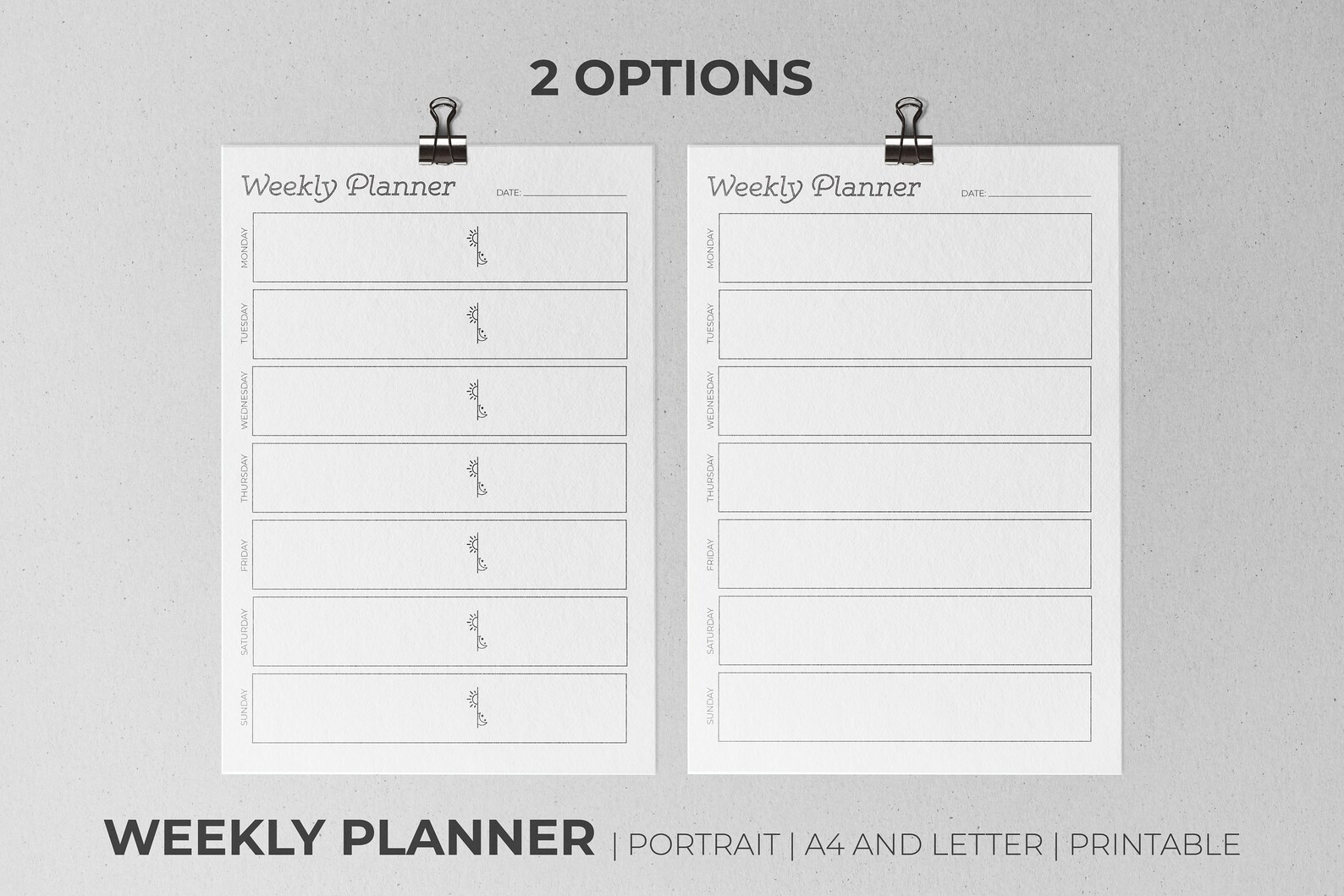 Weekly Planner Printable Portrait and Landscape Weekly - Etsy