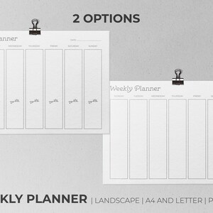 Weekly Planner Printable Portrait and Landscape Weekly - Etsy