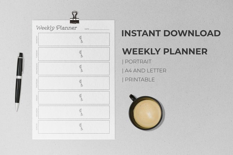 Weekly Planner Printable Portrait and Landscape Weekly - Etsy