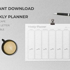 Weekly Planner Printable Portrait and Landscape Weekly - Etsy