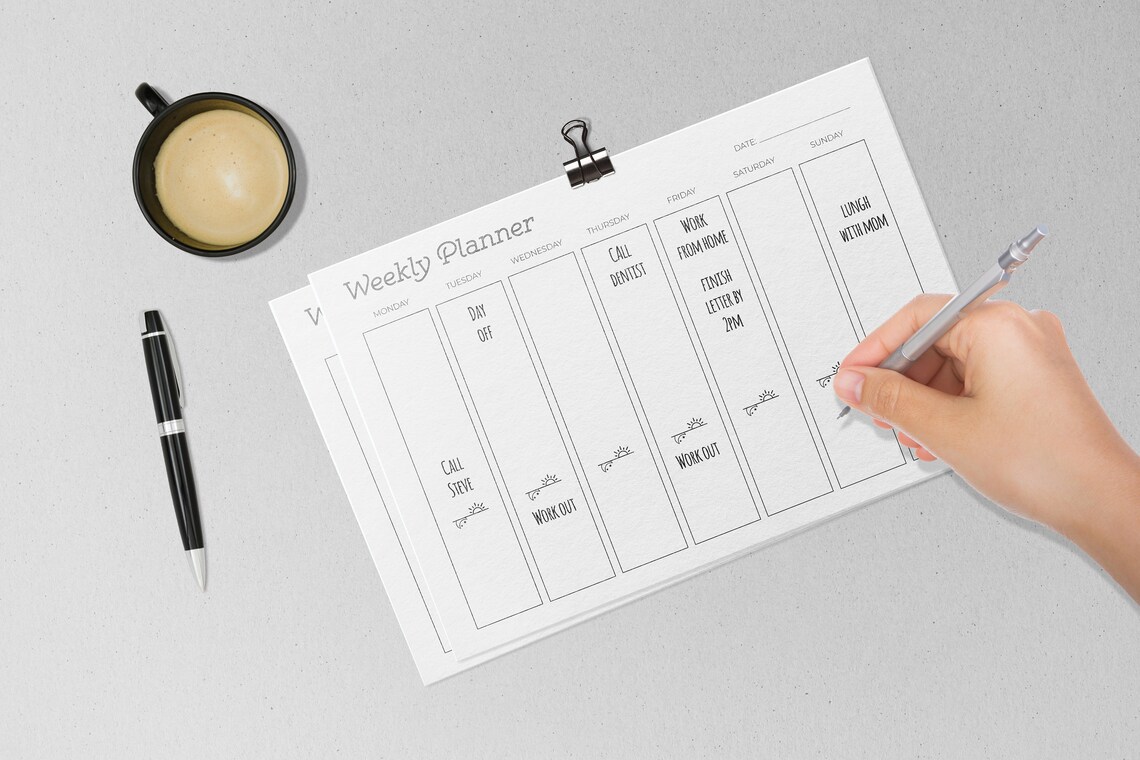 Weekly Planner Printable Portrait and Landscape Weekly - Etsy