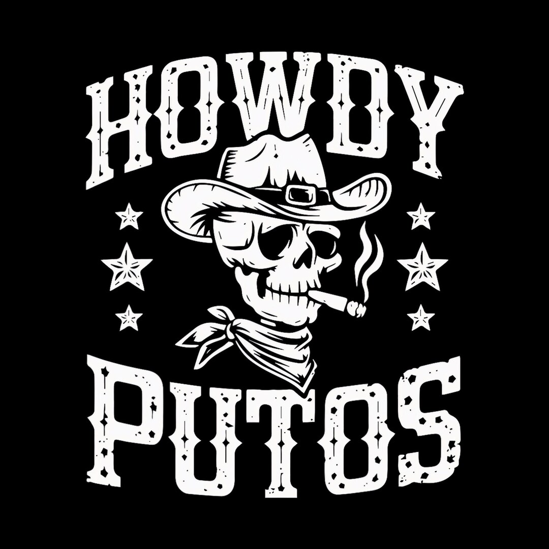 Howdy Putos Vintage Western Cowboy Skull Digital Png, Quick PNG ...