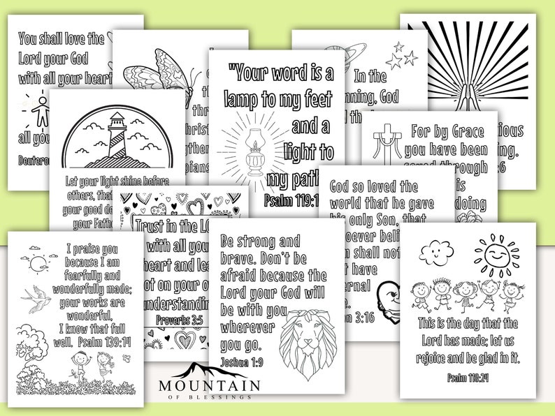 Bible Verse Handwriting & Coloring Practice for Kids (digital Download ...