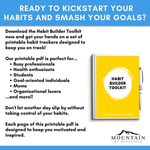 Habit Builder Toolkit, Daily Weekly Monthly Habit Tracker Printable ...