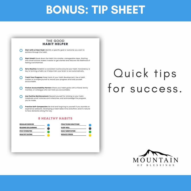 Habit Builder Toolkit, Daily Weekly Monthly Habit Tracker Printable ...