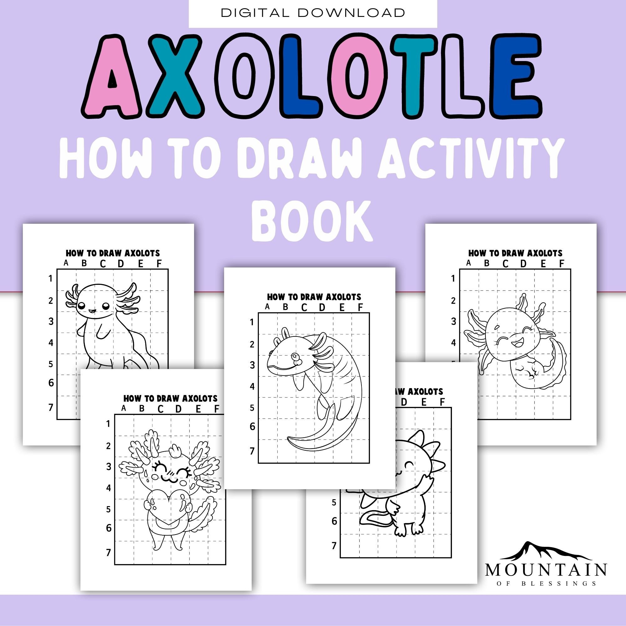 Axolotl Activity Book Bundle Coloring Book Dot Marker Pages - Etsy