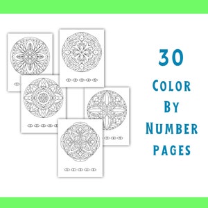 Mandala Color by Number: 30 Pages for Adults & Kids (digital Download ...