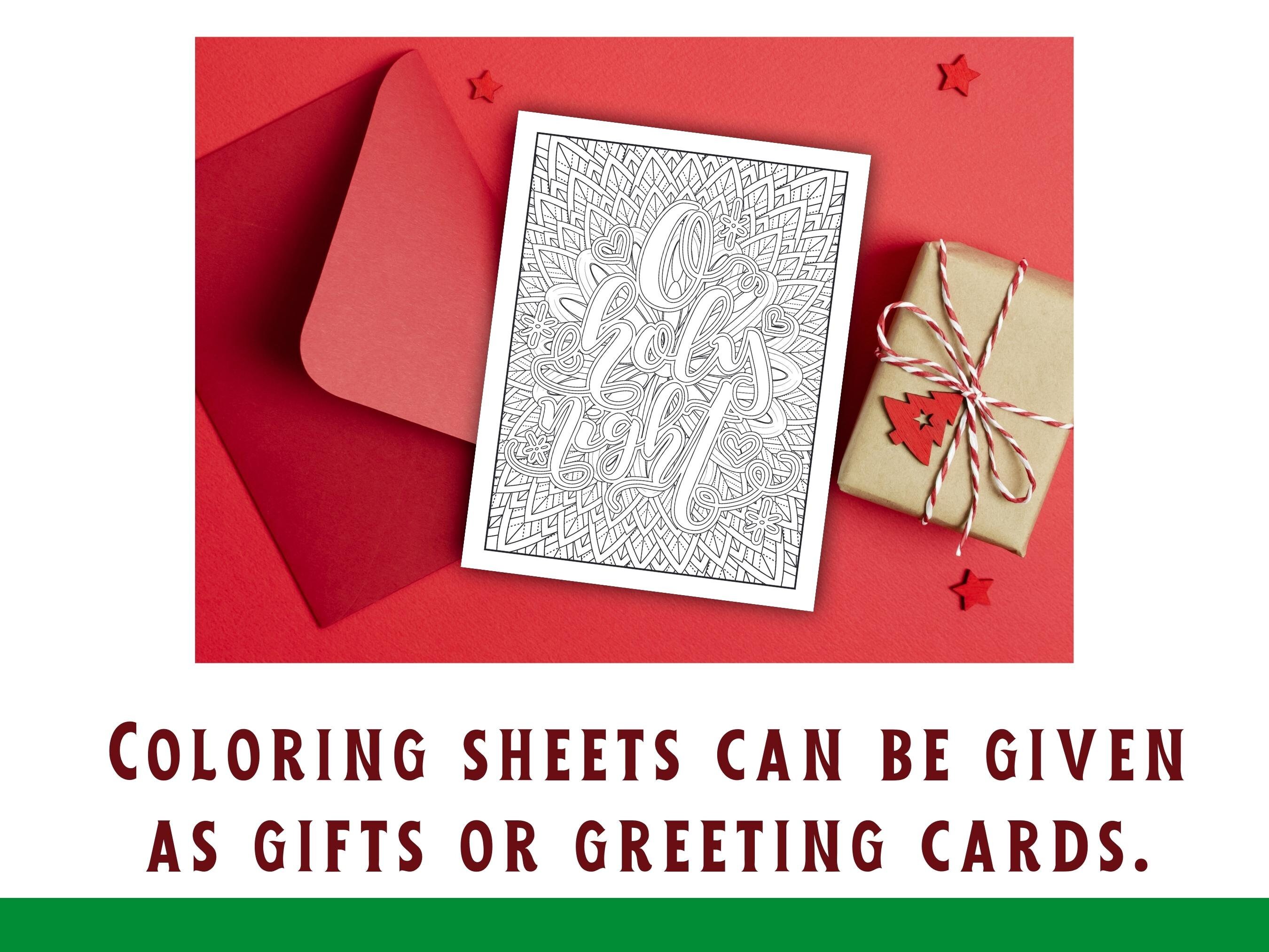 Adult Christmas Coloring Printable Pages Quotes Carols And Lyrics Diy