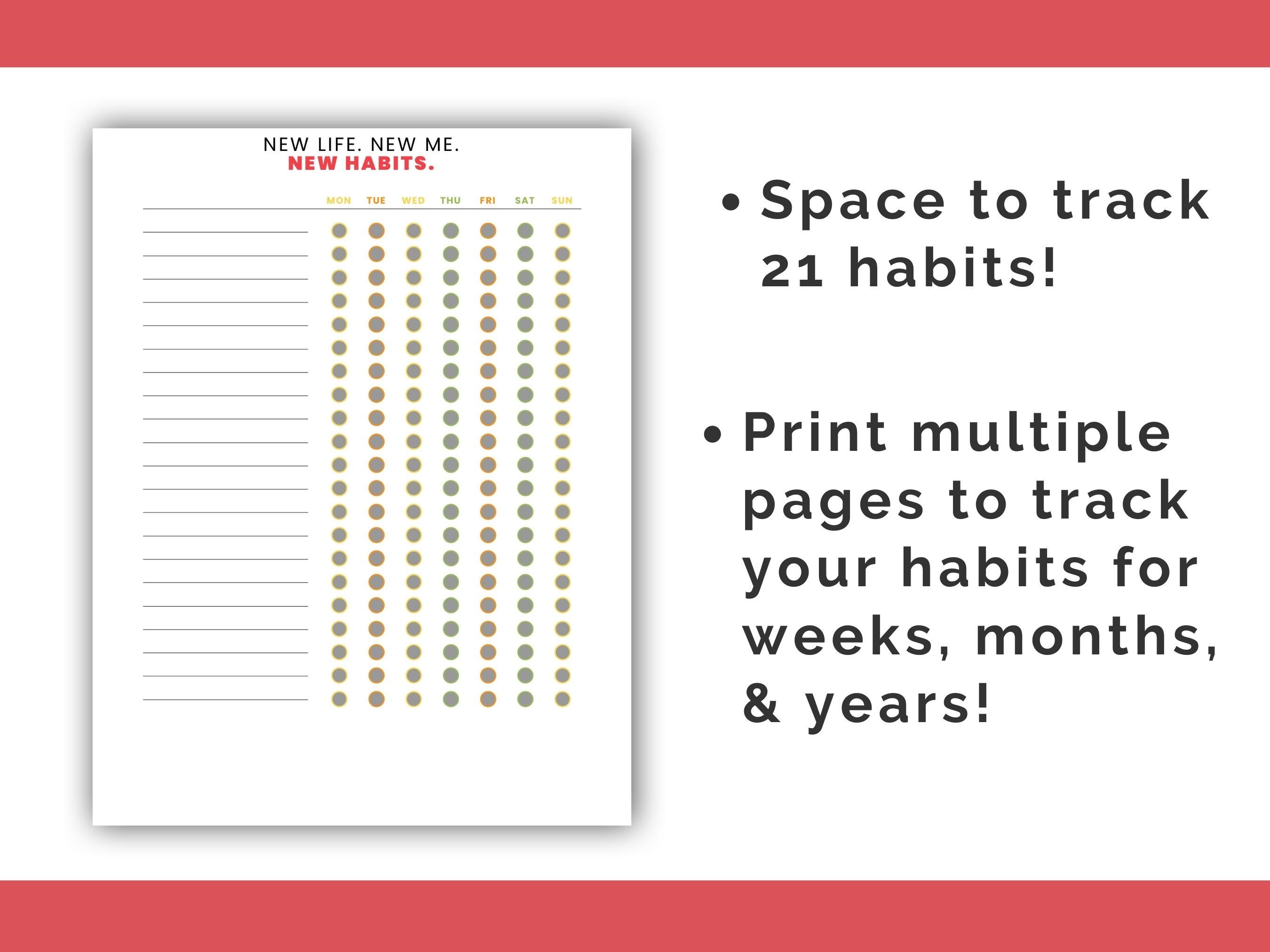 Daily Habit Tracker, Printable Goal Self Care Wheel of Life Pdf ...