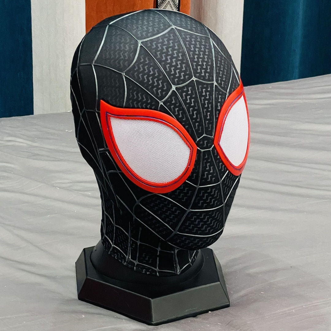 Customized Miles Morales Spiderman Mask, Cosplay Spiderman Mask ...