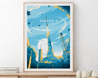 Falcon 9 Rocket Art - Etsy