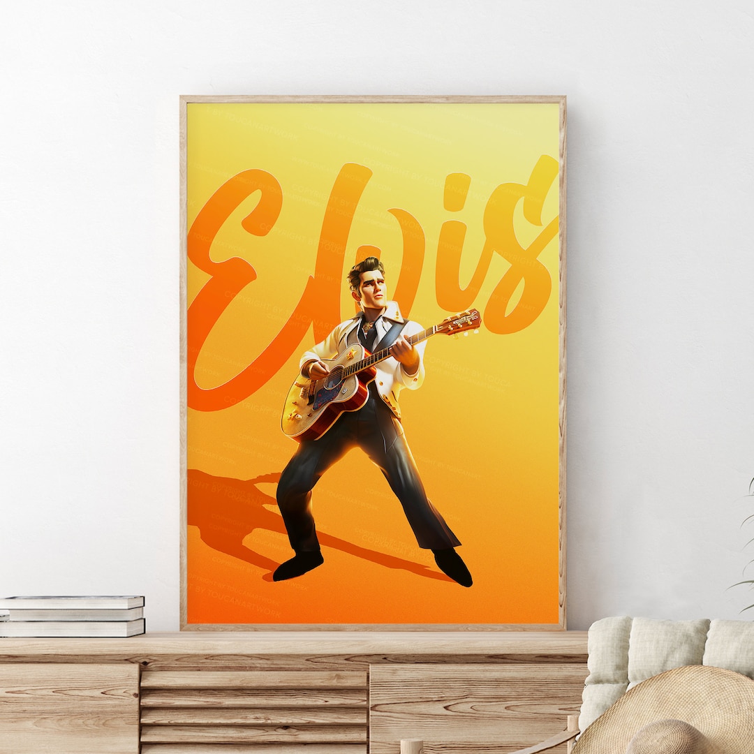Elvis Presley Poster, Elvis Artwork, Elvis Print, Pop Star Fan Art ...