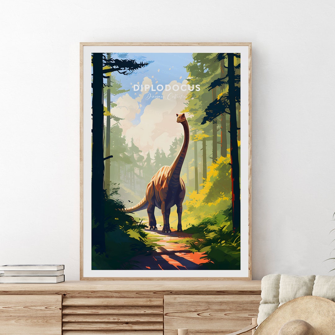 Diplodocus Print Dinosaur Collection, Diplodocus Poster, Dinosaur ...