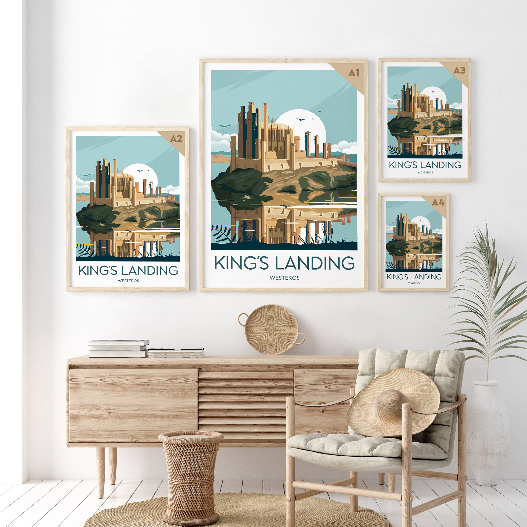 King's Landing Print - Westeros, Game Of Thrones Poster Designed & Sold ...