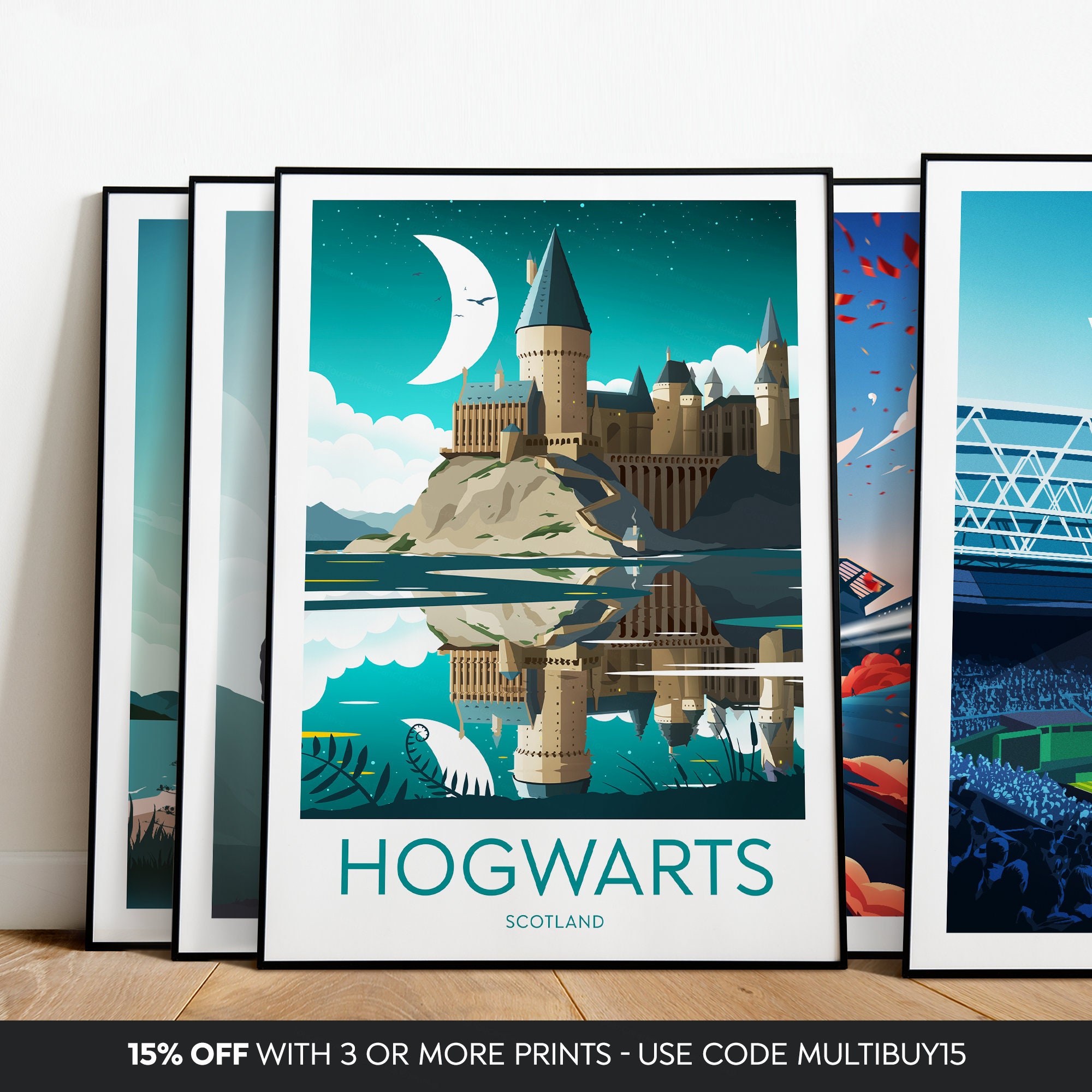 Hogwarts Night - Hogwarts Fan Art, Hogwarts Poster, Harry Potter Fan Art