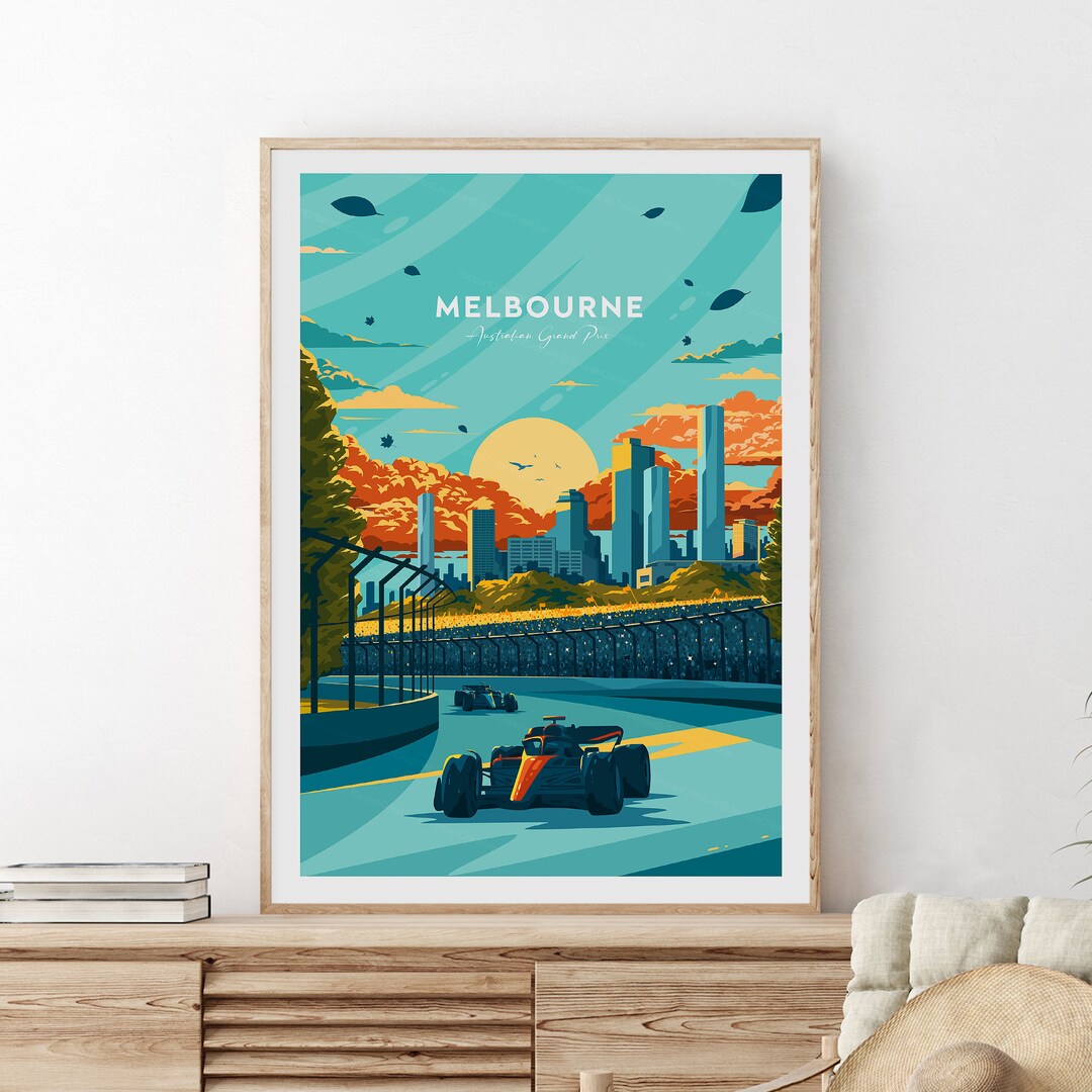 Melbourne F1 Print Australian Grand Prix, Birthday Present, Wedding ...