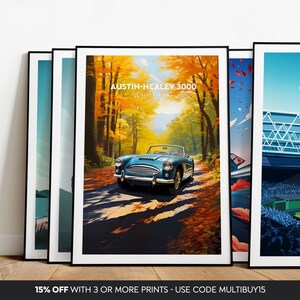 Austin-healey 3000 Classic Car Posters. Classic Collection, Fan Art ...