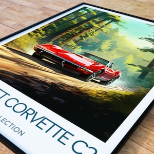 Chevrolet Corvette C2 Classic Car Posters. Classic Collection, Fan Art ...