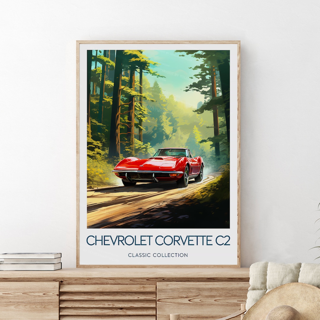 Chevrolet Corvette C2 Classic Car Posters. Classic Collection, Fan Art ...