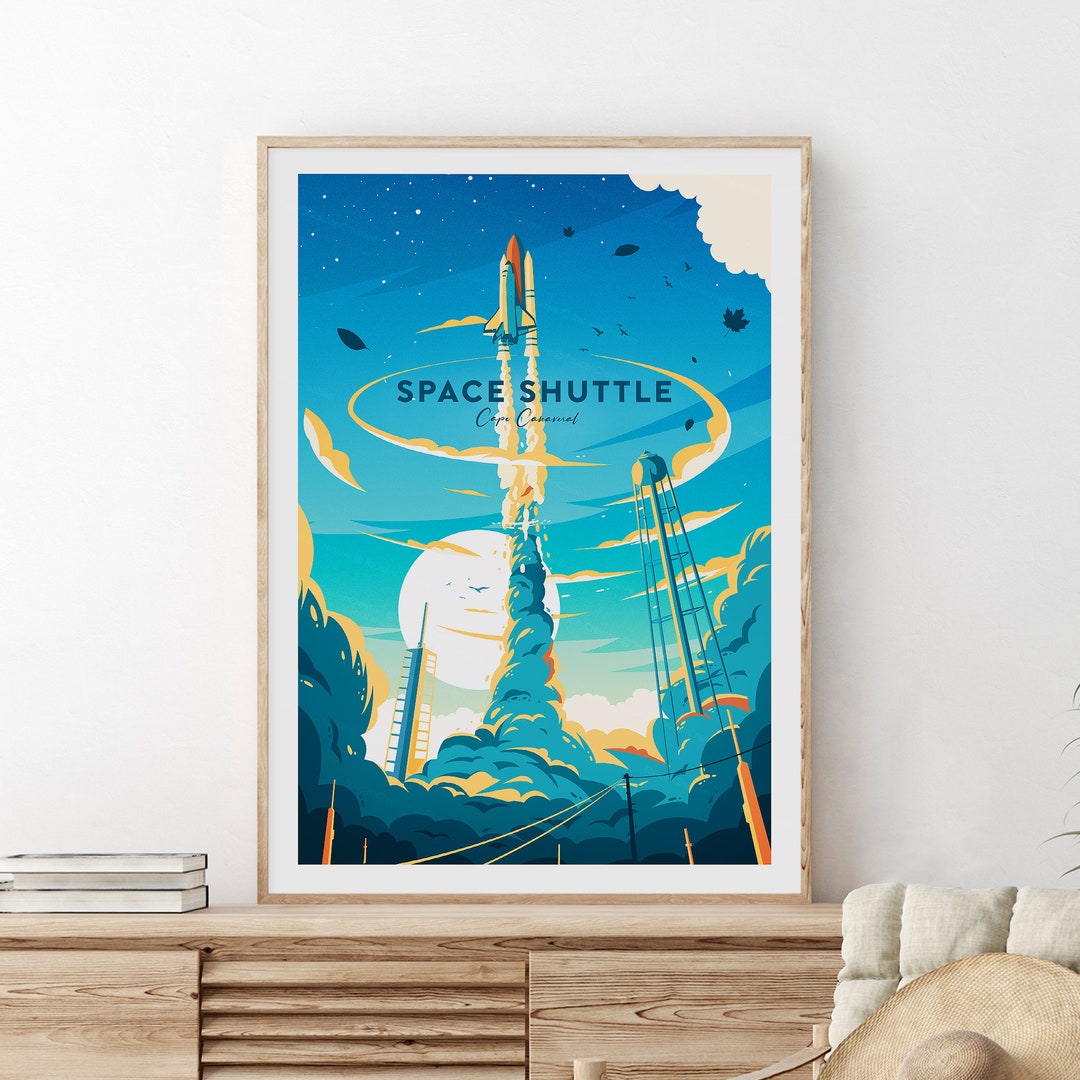 Space Shuttle Print Cape Canaveral Space Shuttle Poster - Etsy Hong Kong