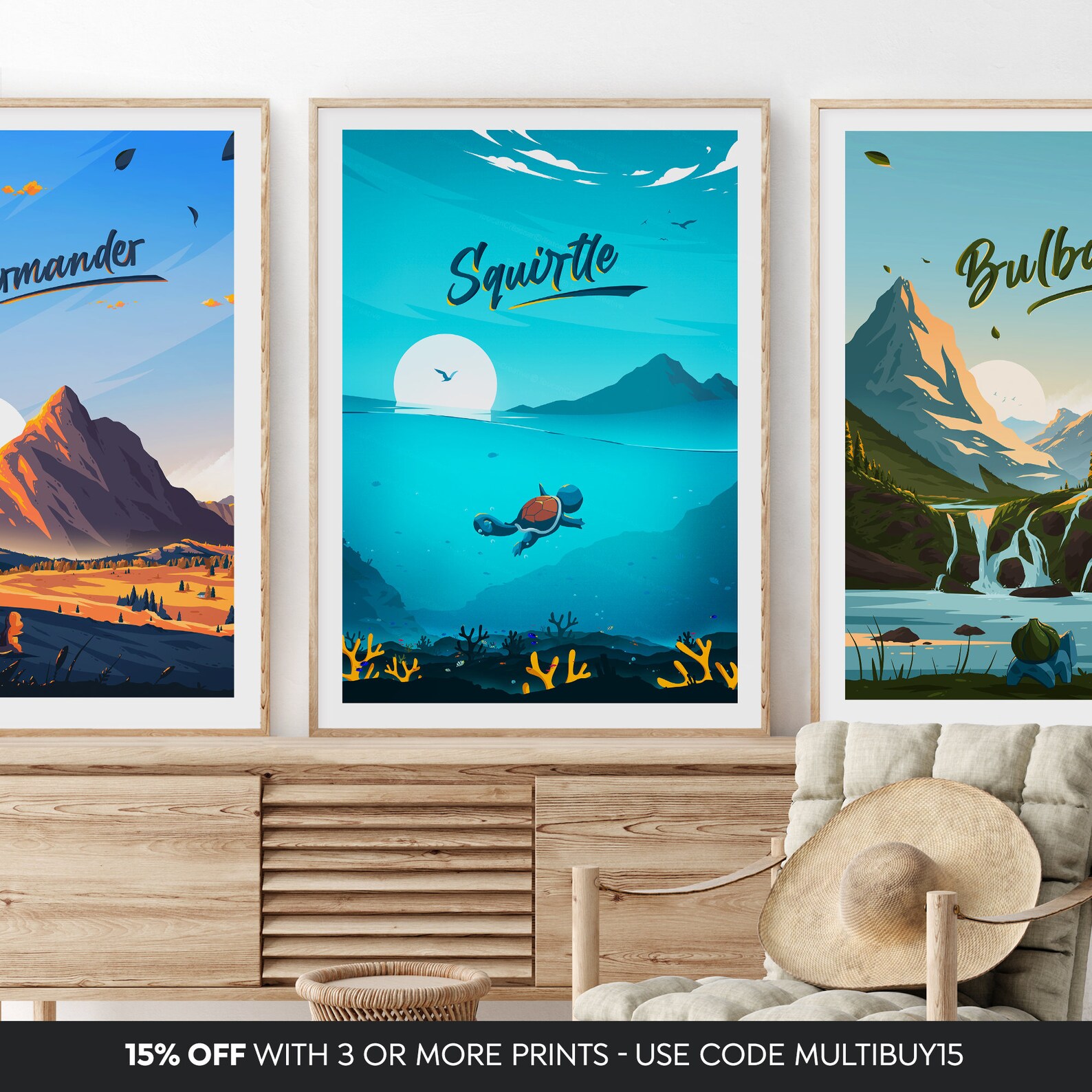 Squirtle Poster Pokemon Fan Art - Etsy