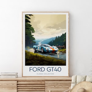 Ford GT40 Classic Car Posters. Classic Collection Fan Art - Etsy