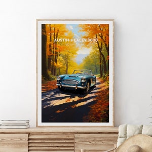 Austin-healey 3000 Classic Car Posters. Classic Collection, Fan Art ...