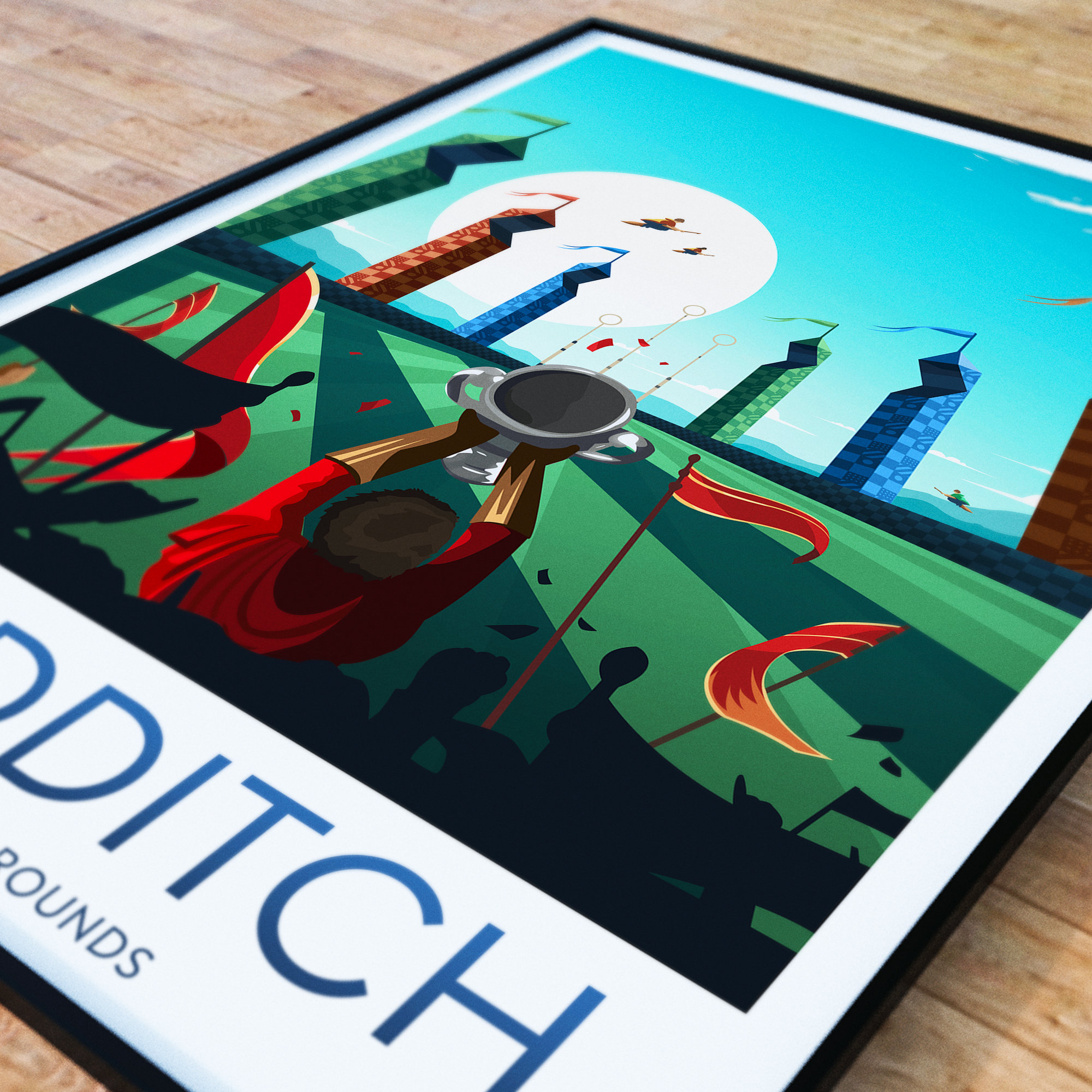 Quidditch Print - Harry Potter Fan Art, Hogwarts Poster Designed & Sold ...
