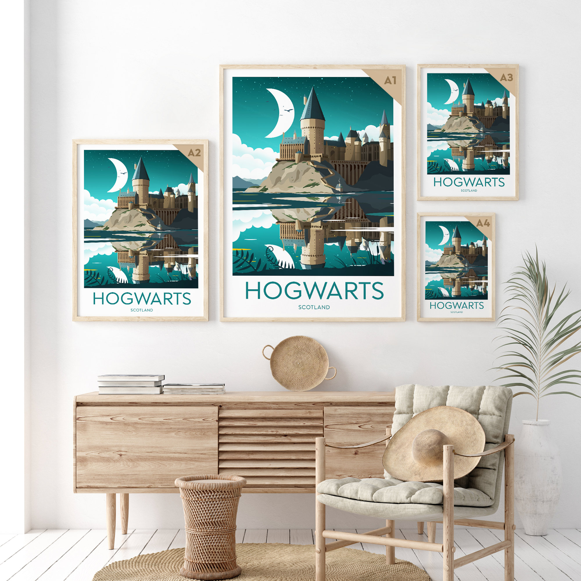 Hogwarts night - Hogwarts Fan art, Hogwarts poster, Harry Potter fan art | by Printblur