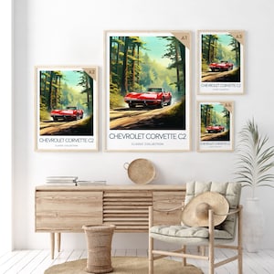 Chevrolet Corvette C2 Classic Car Posters. Classic Collection, Fan Art ...
